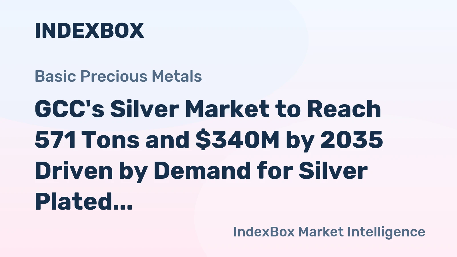 GCC's Silver Market to Reach 571 Tons and $340M by 2035 Driven by Demand for Silver Plated with Gold or Platinum