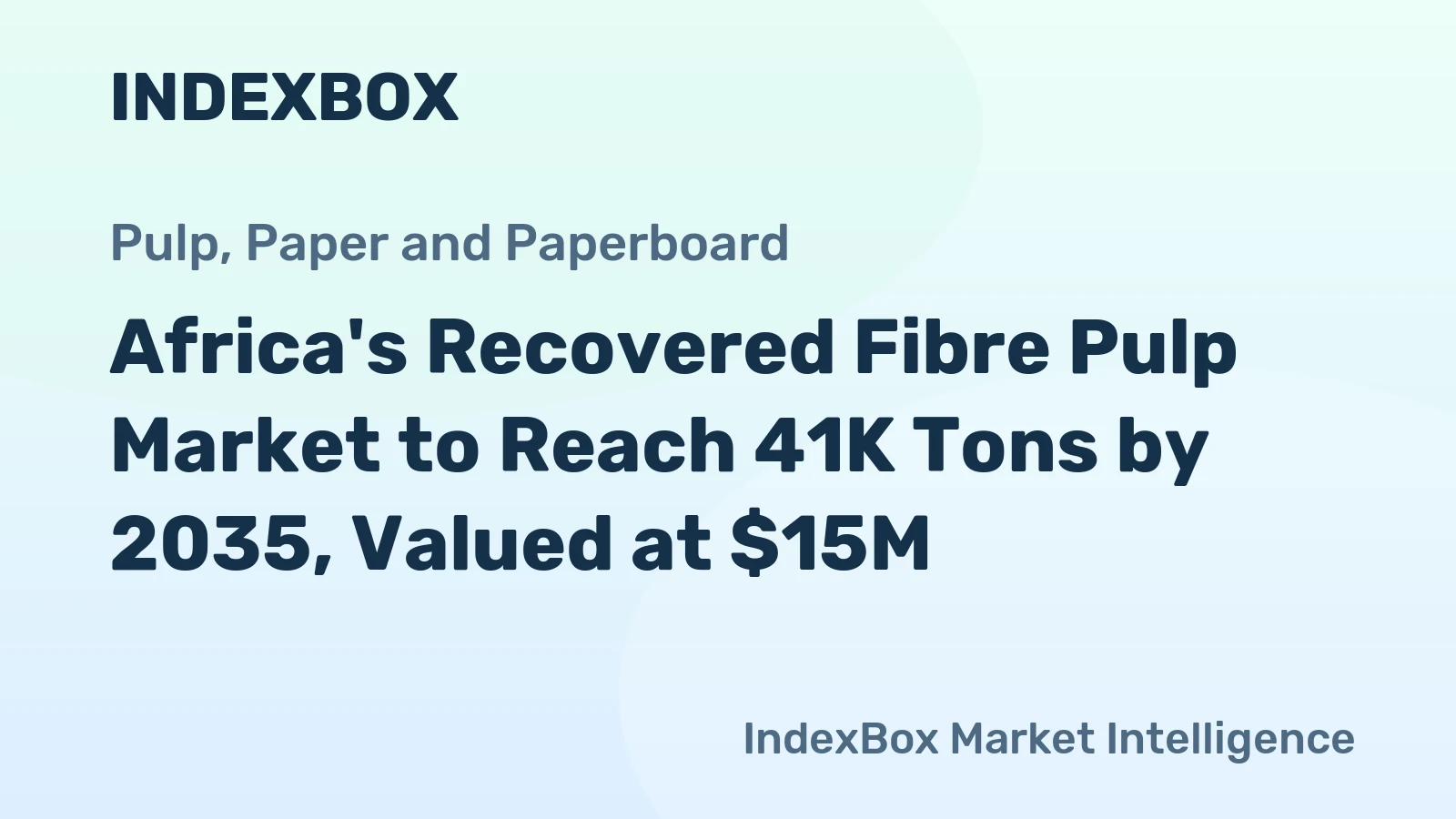 Africa's Recovered Fibre Pulp Market to Reach 41K Tons by 2035, Valued at $15M