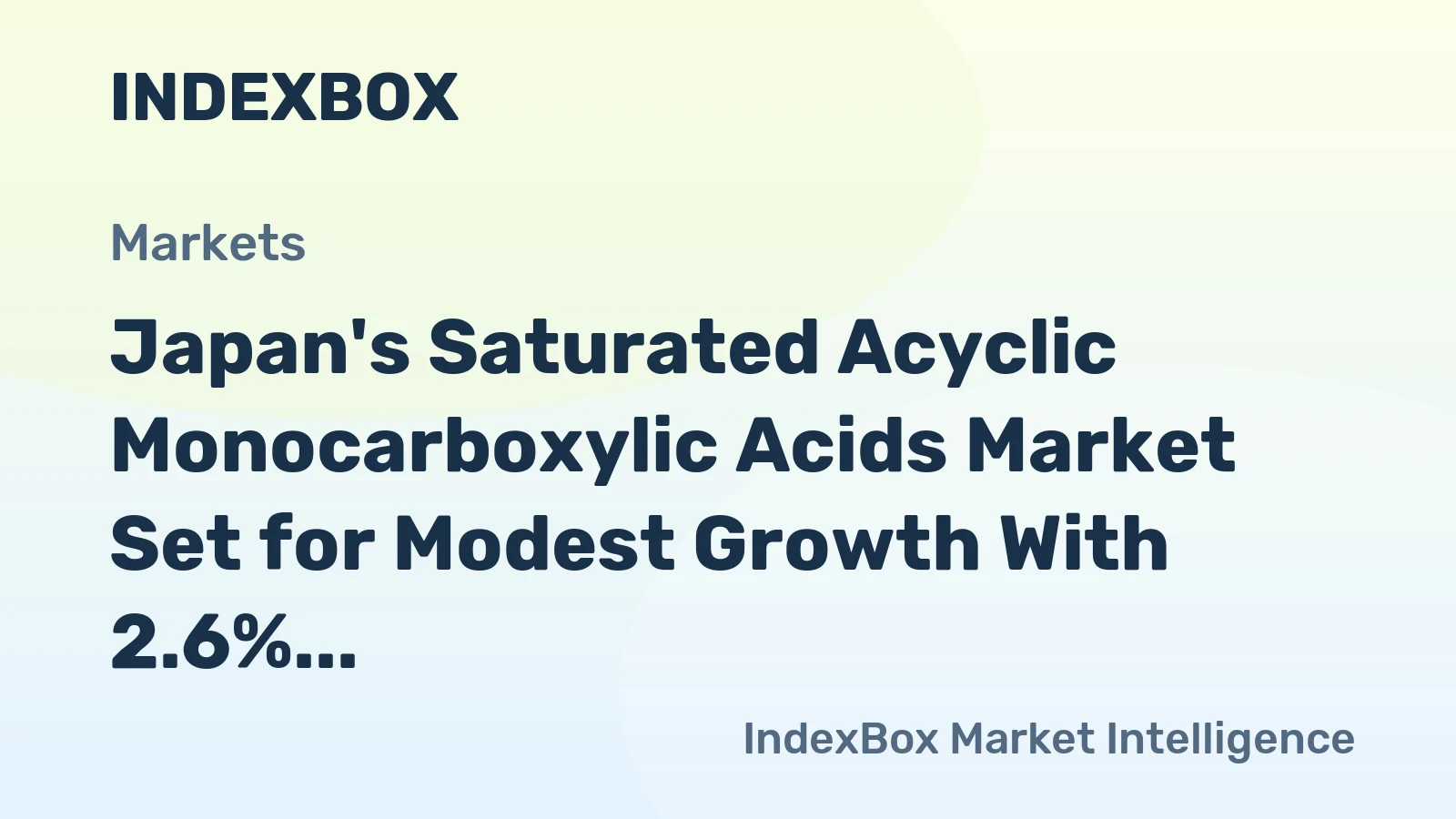 Japan's Saturated Acyclic Monocarboxylic Acids Market Set for Modest Growth With 2.6% CAGR Through 2035