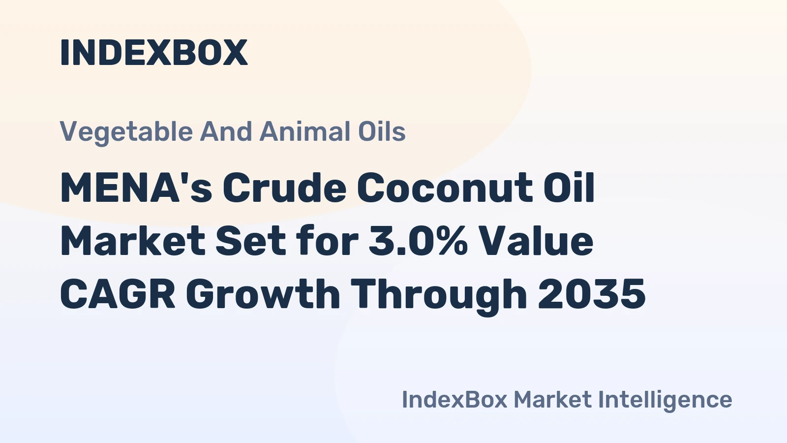 MENA's Crude Coconut Oil Market Set for 3.0% Value CAGR Growth Through 2035