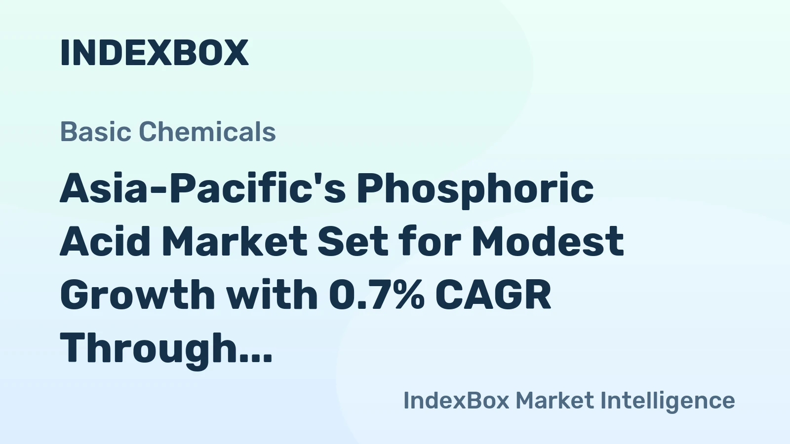Asia-Pacific's Phosphoric Acid Market Set for Modest Growth with 0.7% CAGR Through 2035