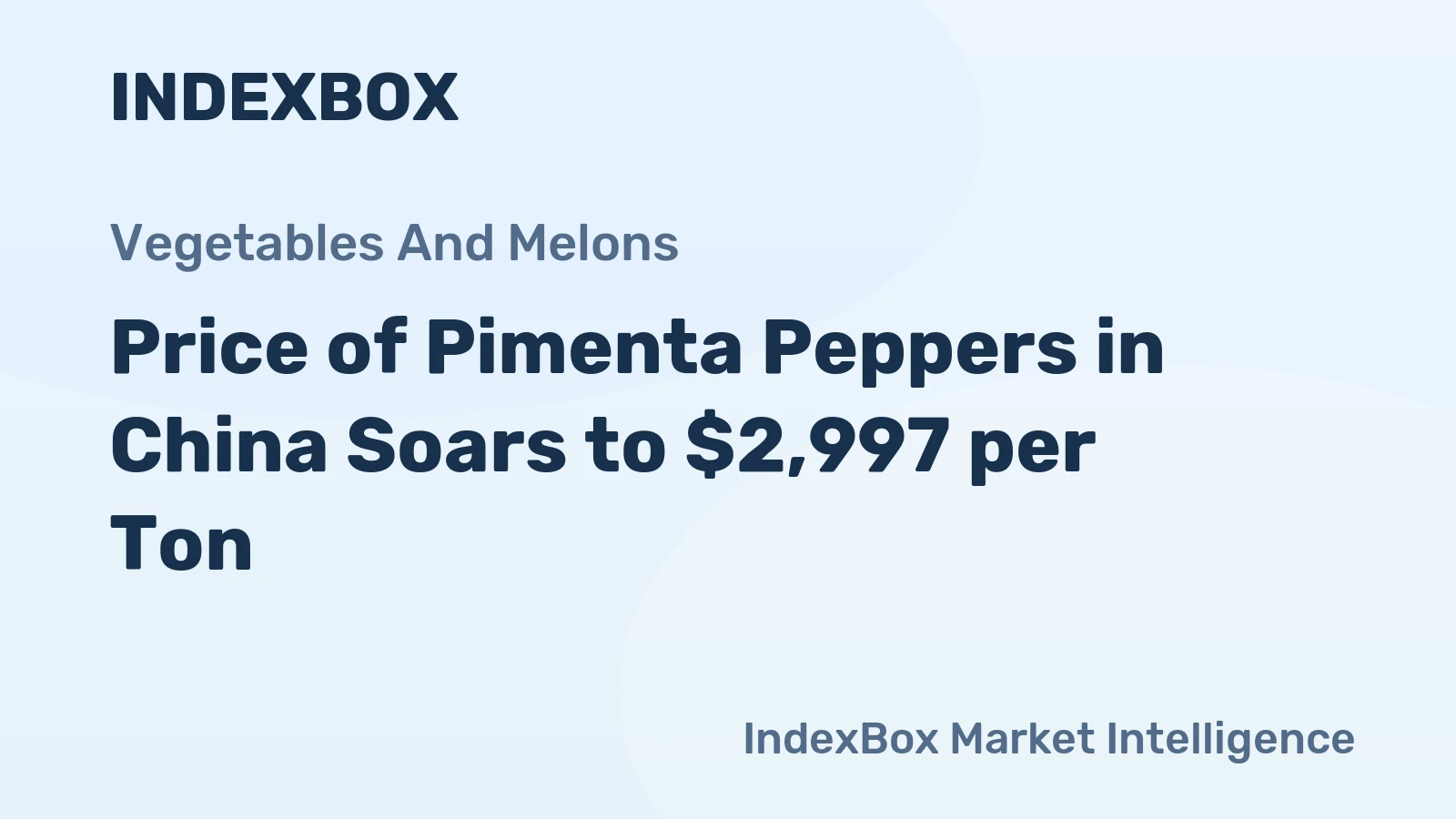 Price of Pimenta Peppers in China Soars to $2,997 per Ton