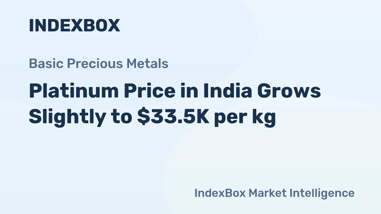 Platinum Price in India Grows Slightly to $33.5K per kg