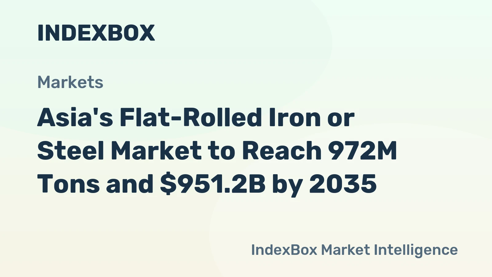 Asia's Flat-Rolled Iron or Steel Market to Reach 972M Tons and $951.2B by 2035