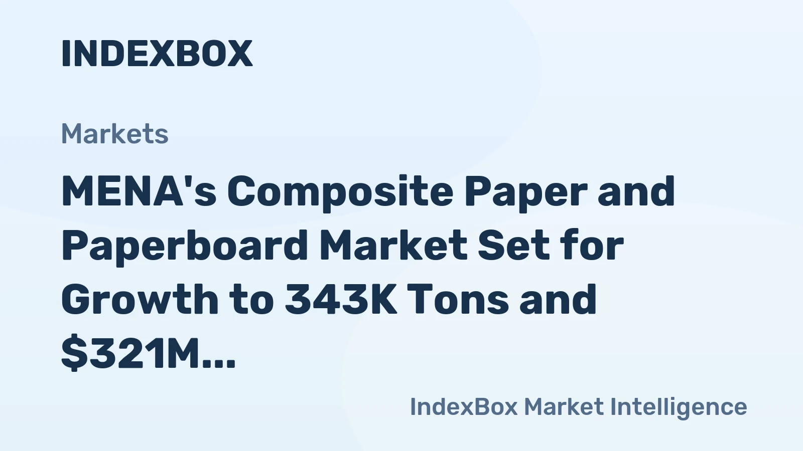 MENA's Composite Paper and Paperboard Market Set for Growth to 343K Tons and $321M