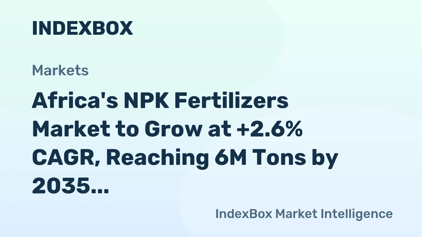 Africa's NPK Fertilizers Market to Grow at +2.6% CAGR, Reaching 6M Tons by 2035