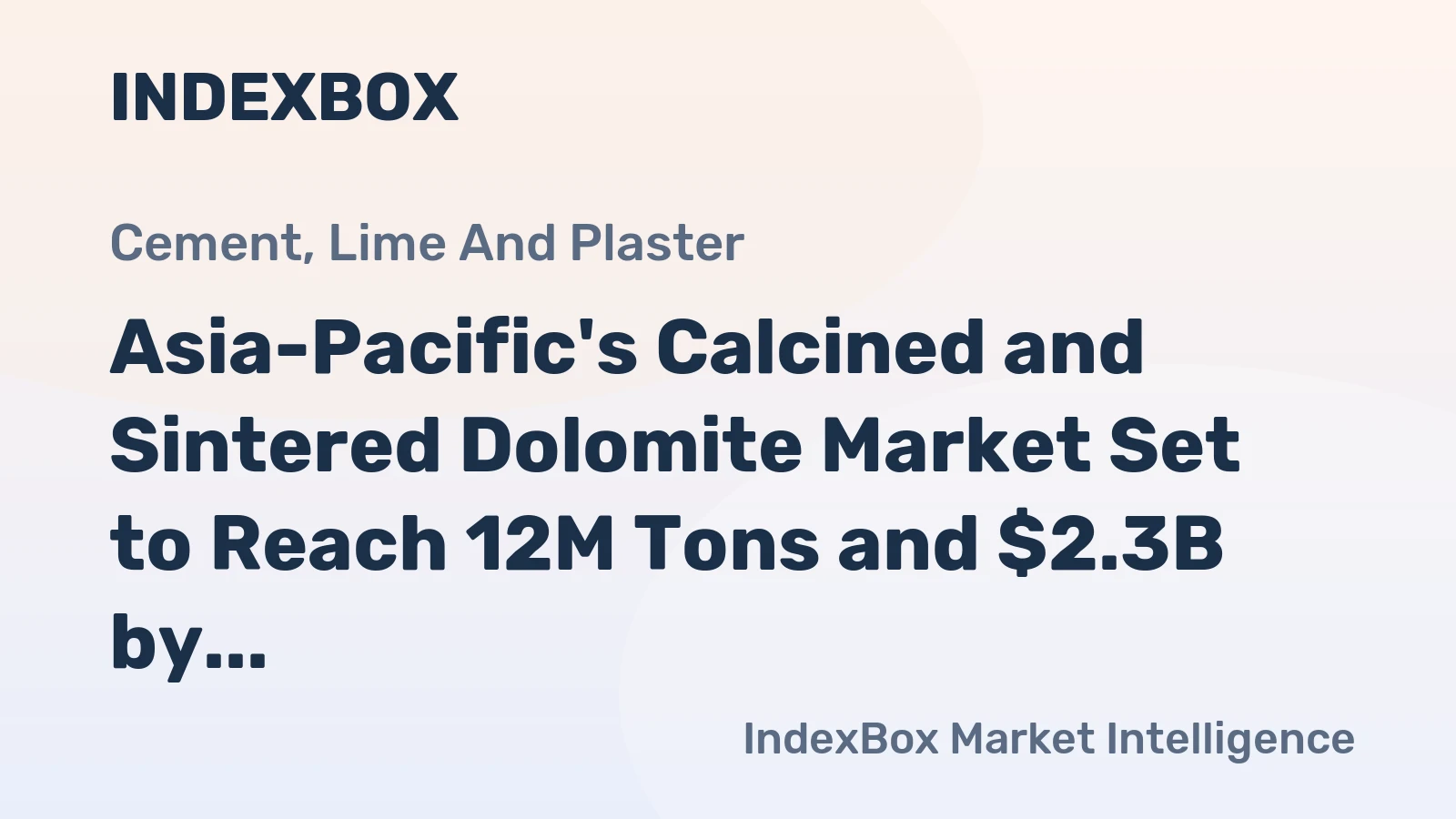 Asia-Pacific's Calcined and Sintered Dolomite Market Set to Reach 12M Tons and $2.3B by 2035