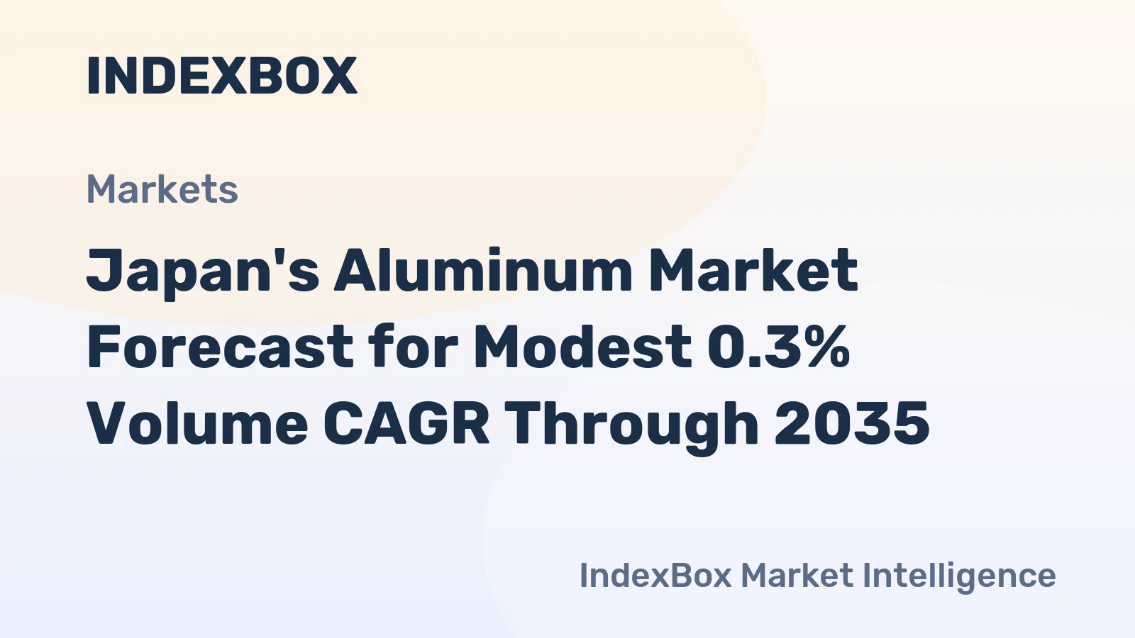 Japan's Aluminum Market Forecast for Modest 0.3% Volume CAGR Through 2035