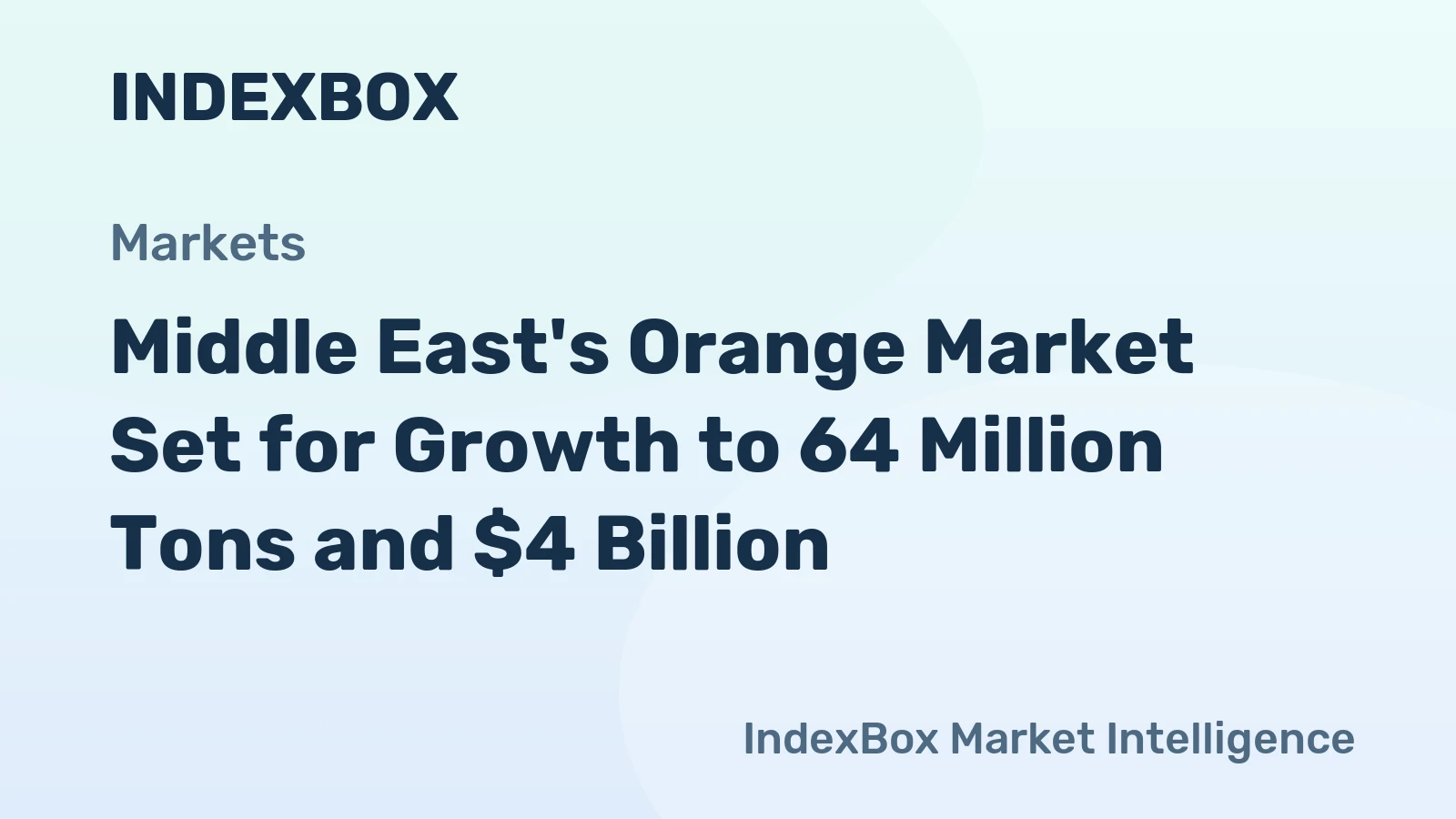 Middle East's Orange Market Set for Growth to 64 Million Tons and $4 Billion