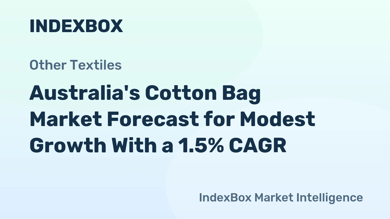 Australia's Cotton Bag Market Forecast for Modest Growth With a 1.5% CAGR