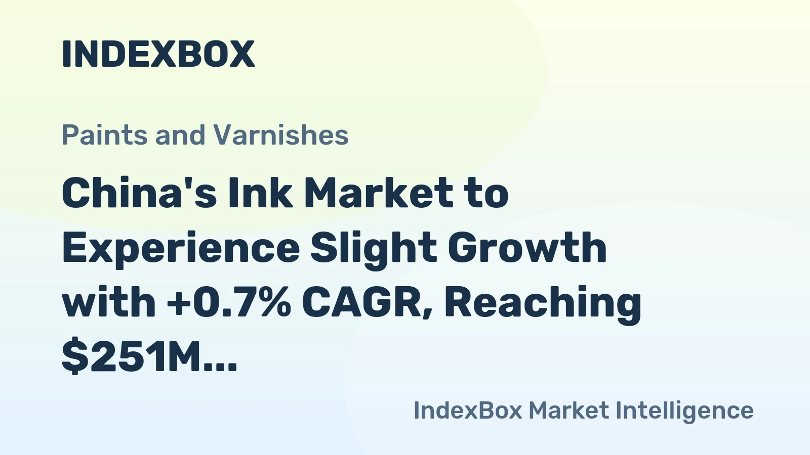 China's Ink Market to Experience Slight Growth with +0.7% CAGR, Reaching $251M by 2035