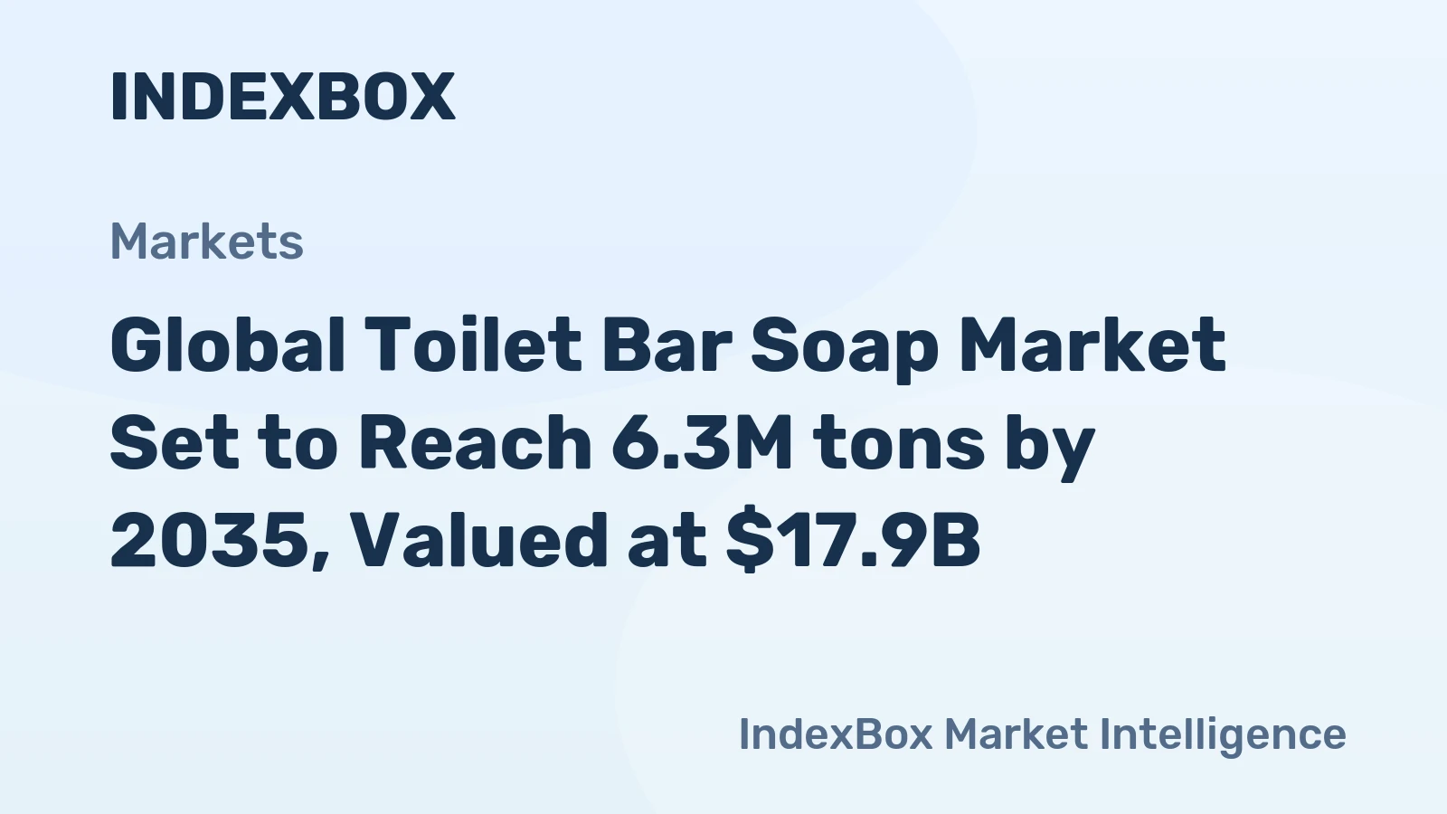 Global Toilet Bar Soap Market Set to Reach 6.3M tons by 2035, Valued at $17.9B