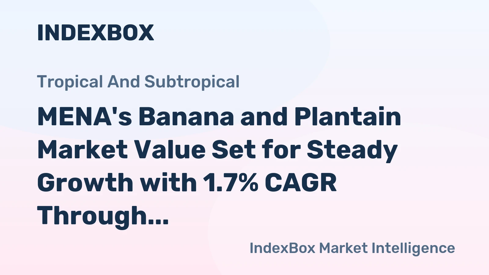 MENA's Banana and Plantain Market Value Set for Steady Growth with 1.7% CAGR Through 2035