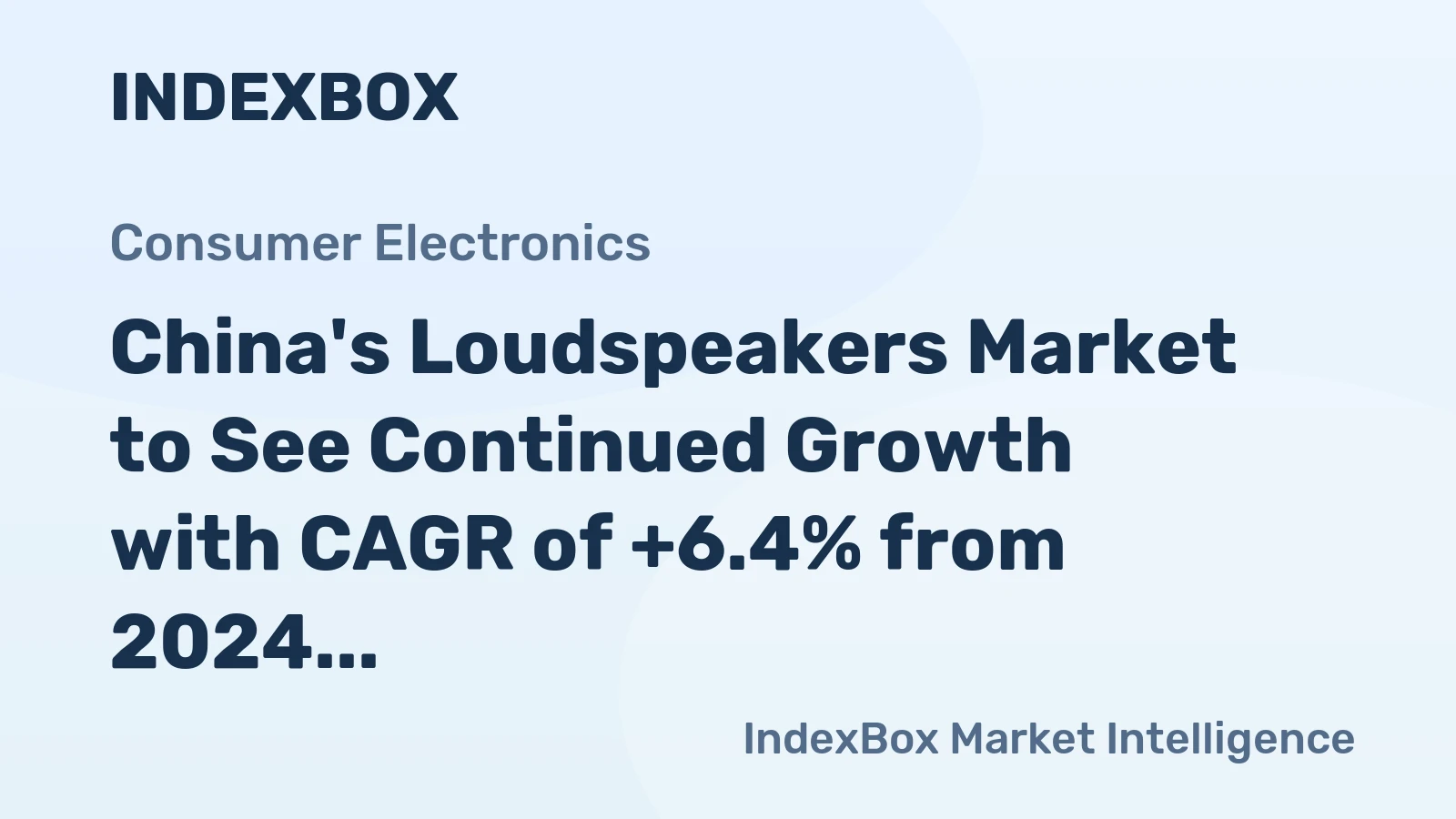 China's Loudspeakers Market to See Continued Growth with CAGR of +6.4% from 2024 to 2035, Reaching $24B by the End of 2035