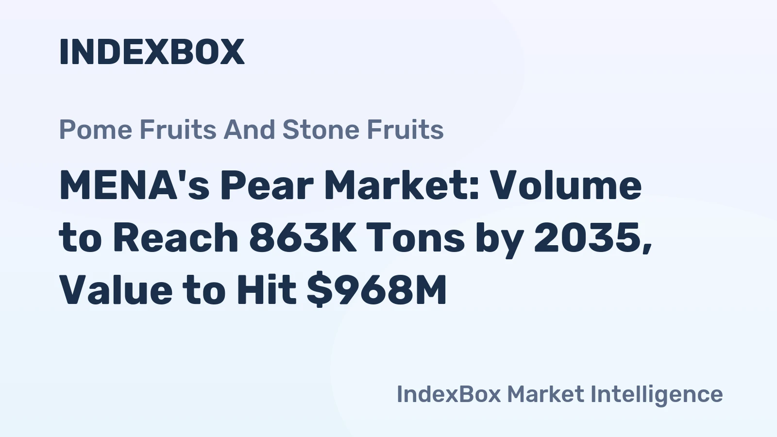 MENA's Pear Market: Volume to Reach 863K Tons by 2035, Value to Hit $968M