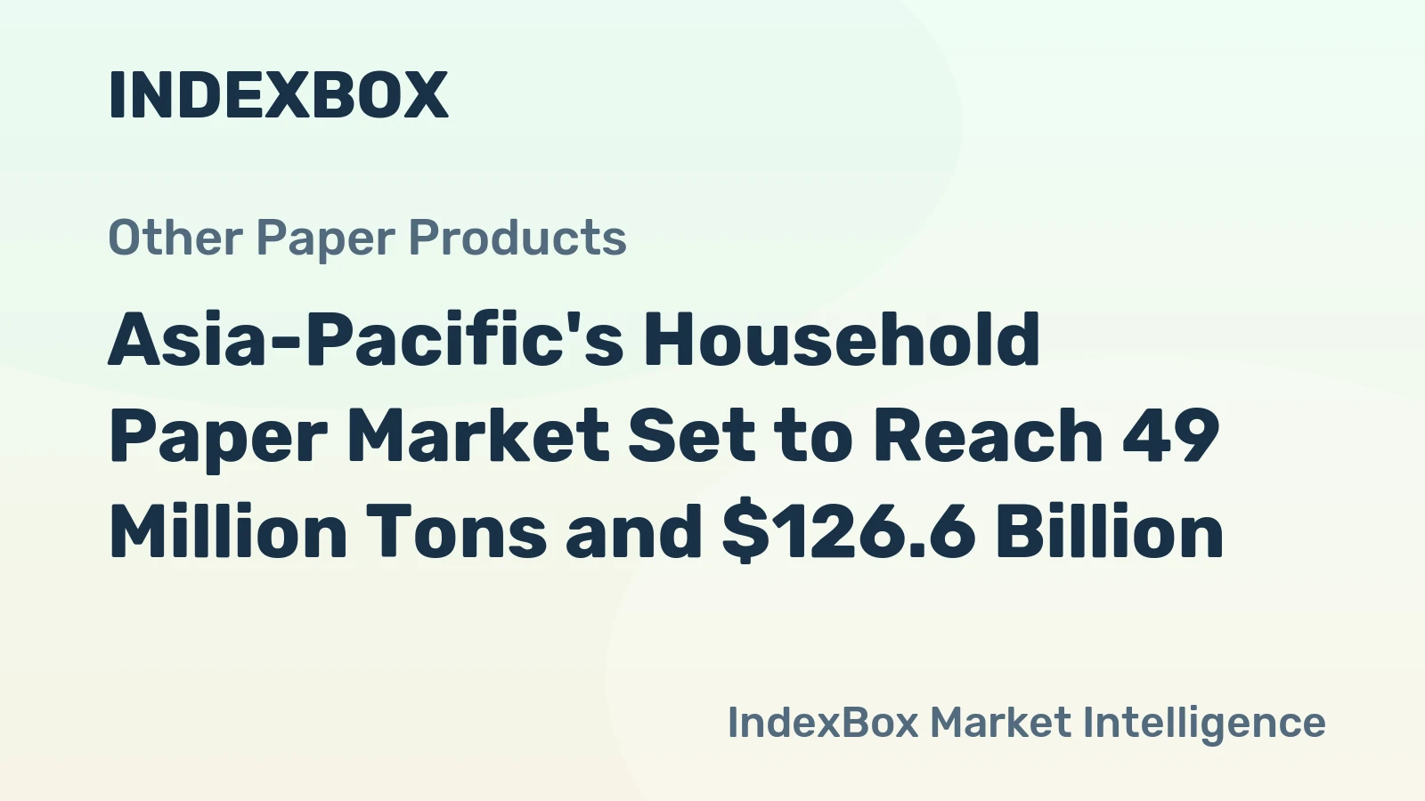 Asia-Pacific's Household Paper Market Set to Reach 49 Million Tons and $126.6 Billion