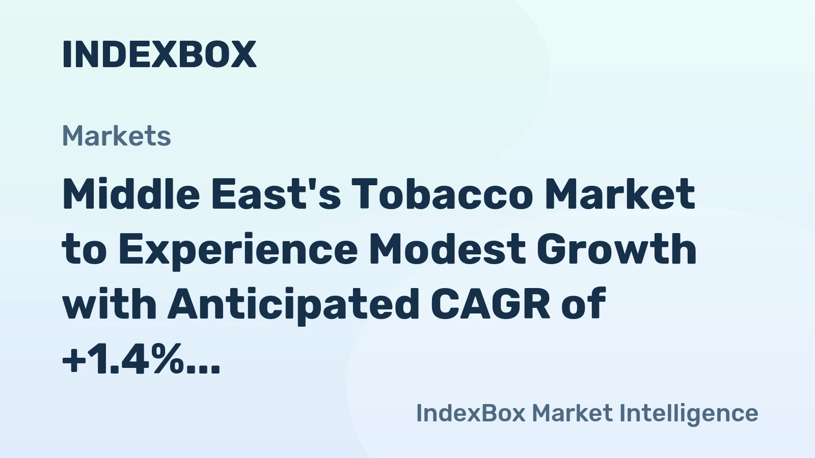 Middle East's Tobacco Market to Experience Modest Growth with Anticipated CAGR of +1.4% from 2024 to 2035