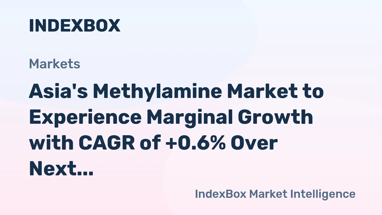 Asia's Methylamine Market to Experience Marginal Growth with CAGR of +0.6% Over Next Decade