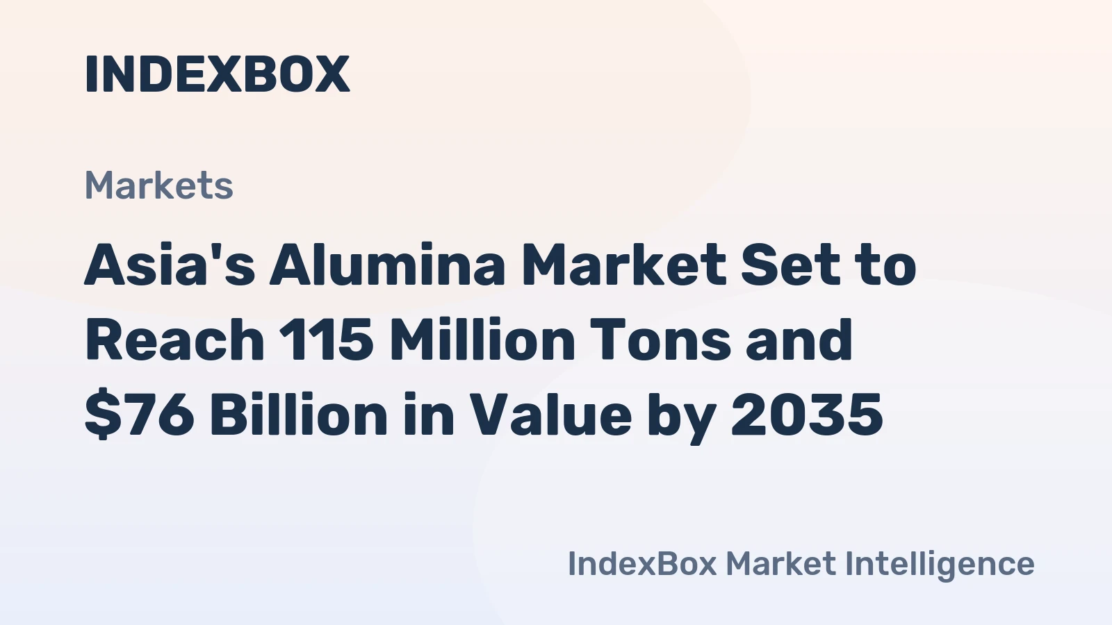 Asia's Alumina Market Set to Reach 115 Million Tons and $76 Billion in Value by 2035