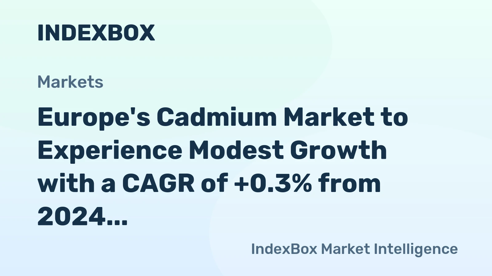 Europe's Cadmium Market to Experience Modest Growth with a CAGR of +0.3% from 2024 to 2035