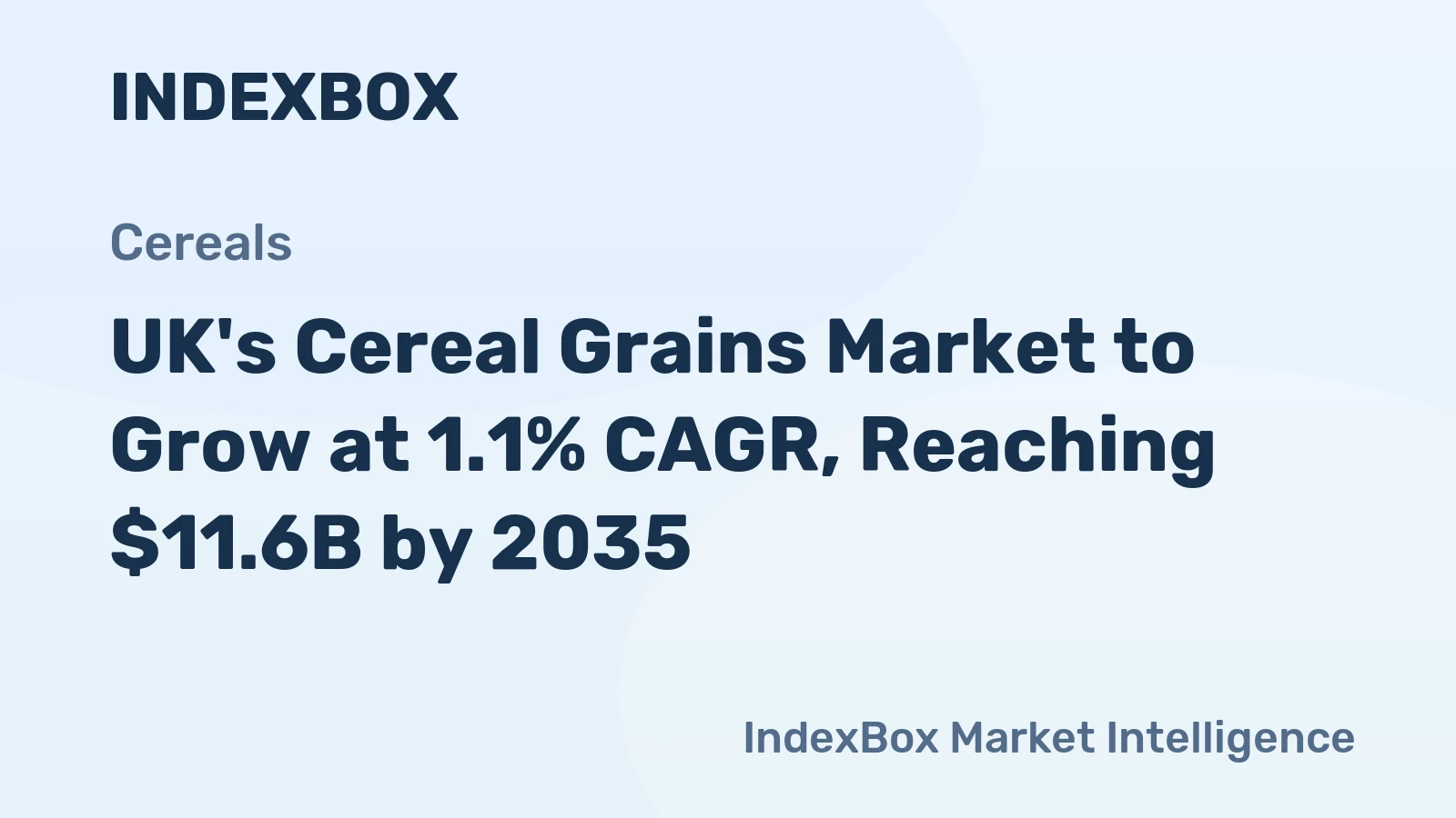 UK's Cereal Grains Market to Grow at 1.1% CAGR, Reaching $11.6B by 2035