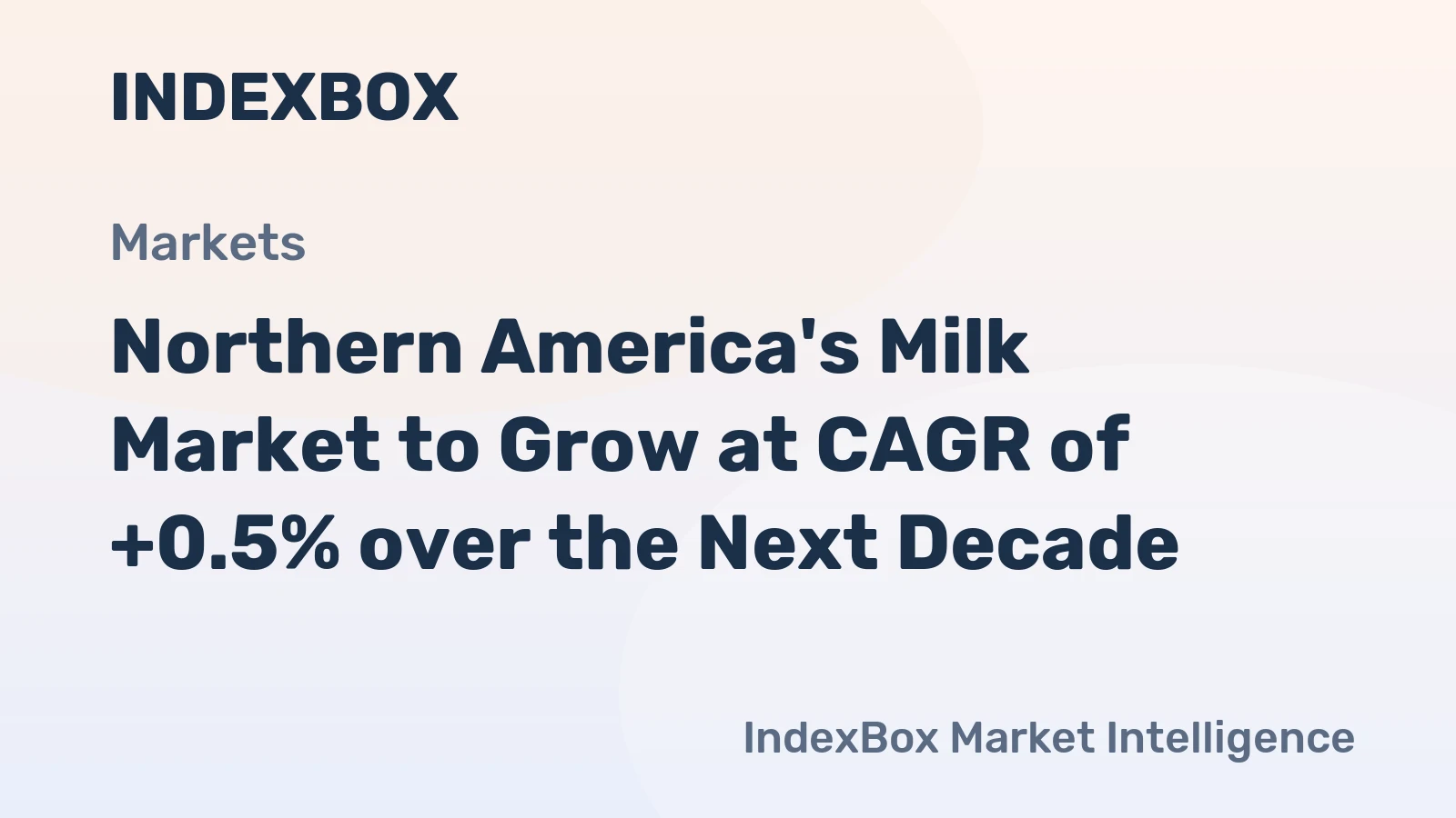 Northern America's Milk Market to Grow at CAGR of +0.5% over the Next Decade