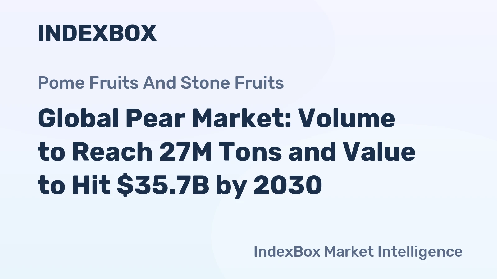 Global Pear Market: Volume to Reach 27M Tons and Value to Hit $35.7B by 2030