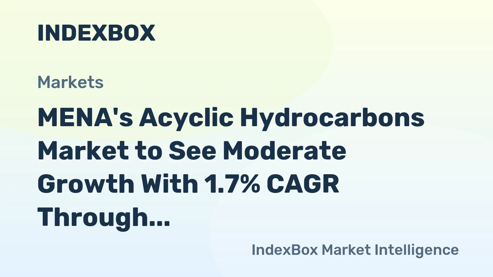 MENA's Acyclic Hydrocarbons Market to See Moderate Growth With 1.7% CAGR Through 2035