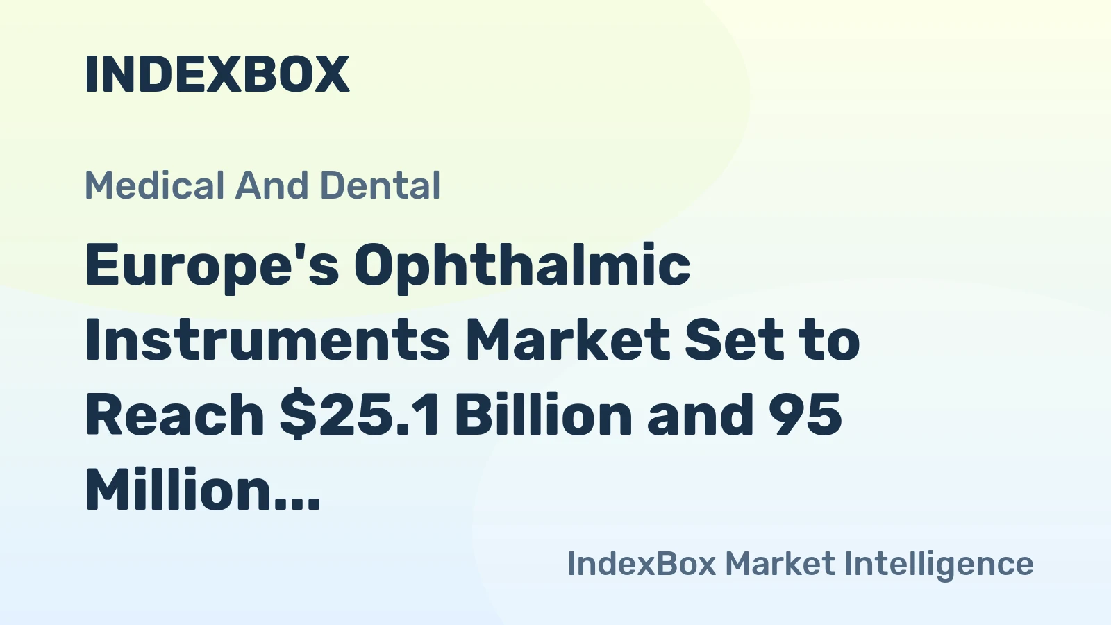 Europe's Ophthalmic Instruments Market Set to Reach $25.1 Billion and 95 Million Units