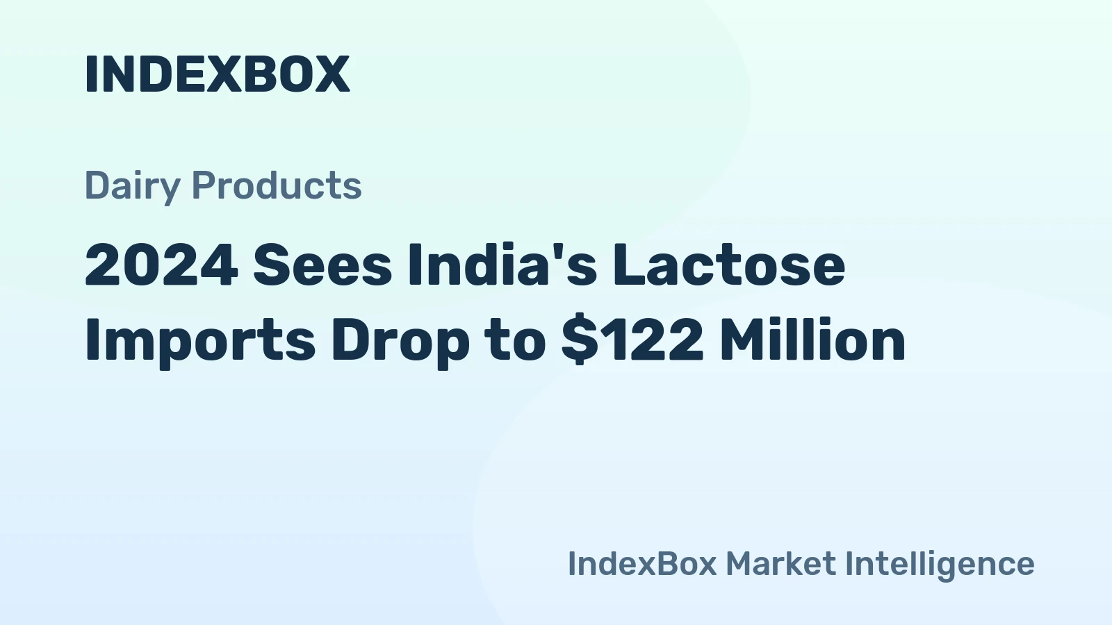 2024 Sees India's Lactose Imports Drop to $122 Million