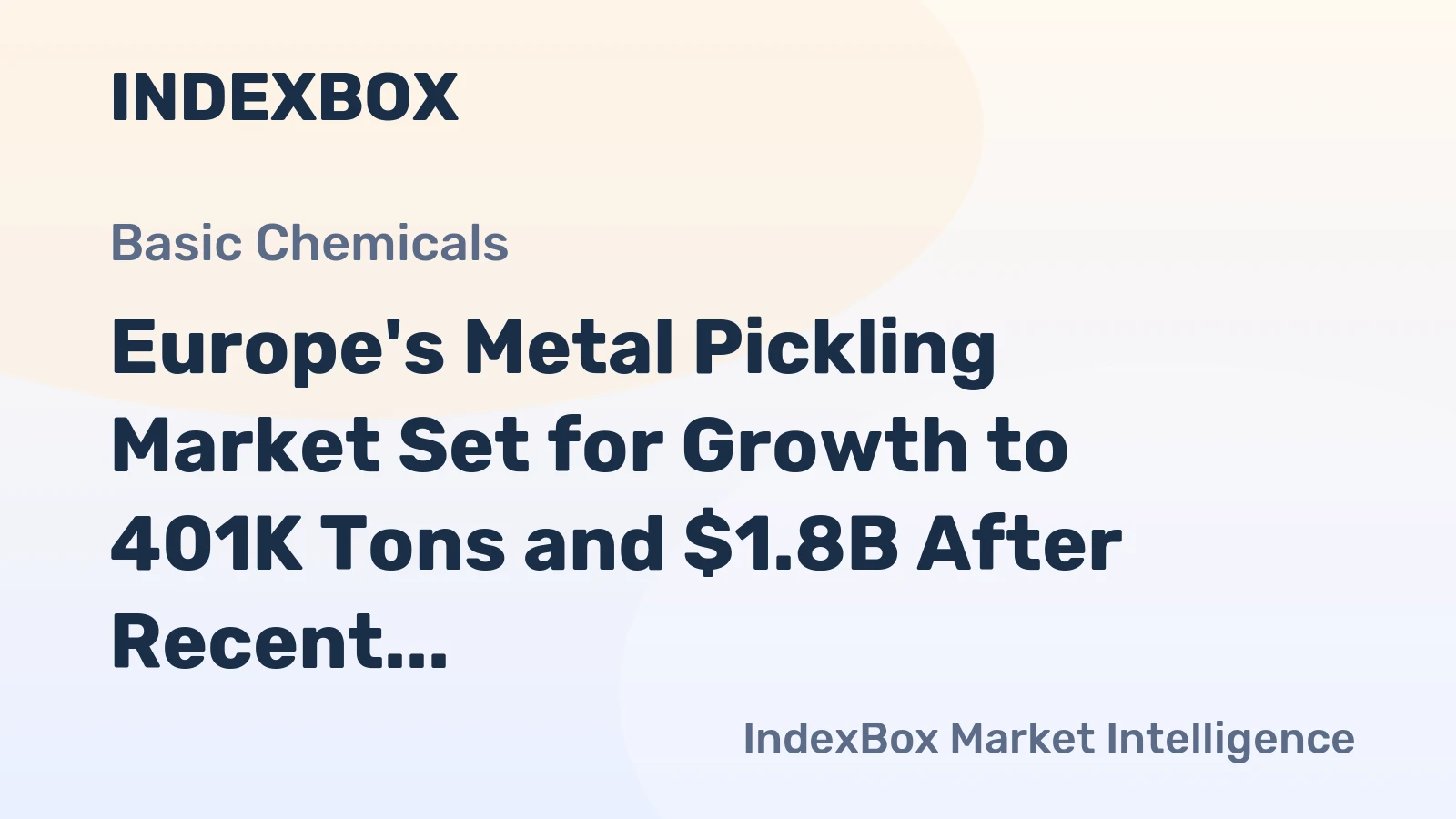 Europe's Metal Pickling Market Set for Growth to 401K Tons and $1.8B After Recent Contraction