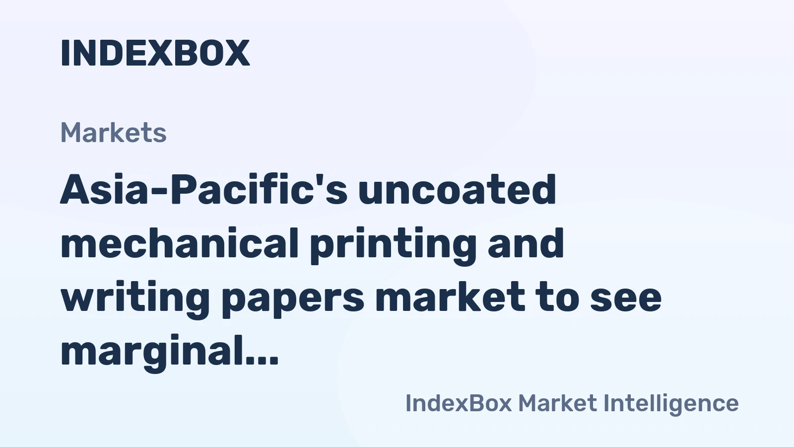 Asia-Pacific's uncoated mechanical printing and writing papers market to see marginal growth, forecast at a +0.2% volume CAGR through 2035.