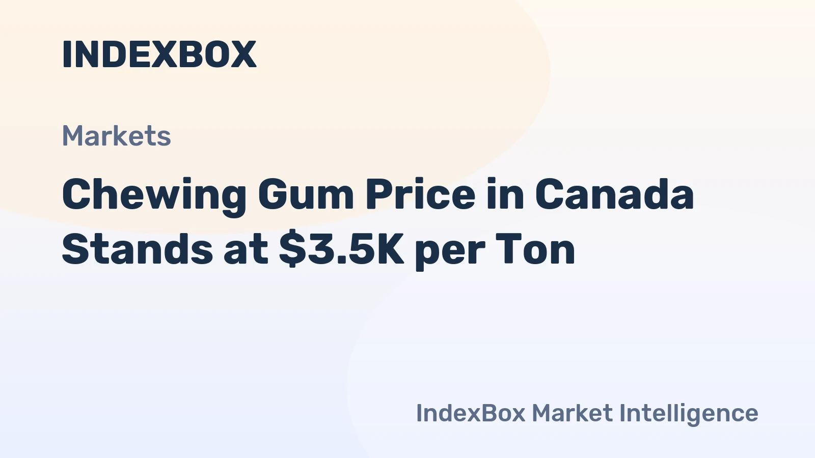 Chewing Gum Price in Canada Stands at $3.5K per Ton