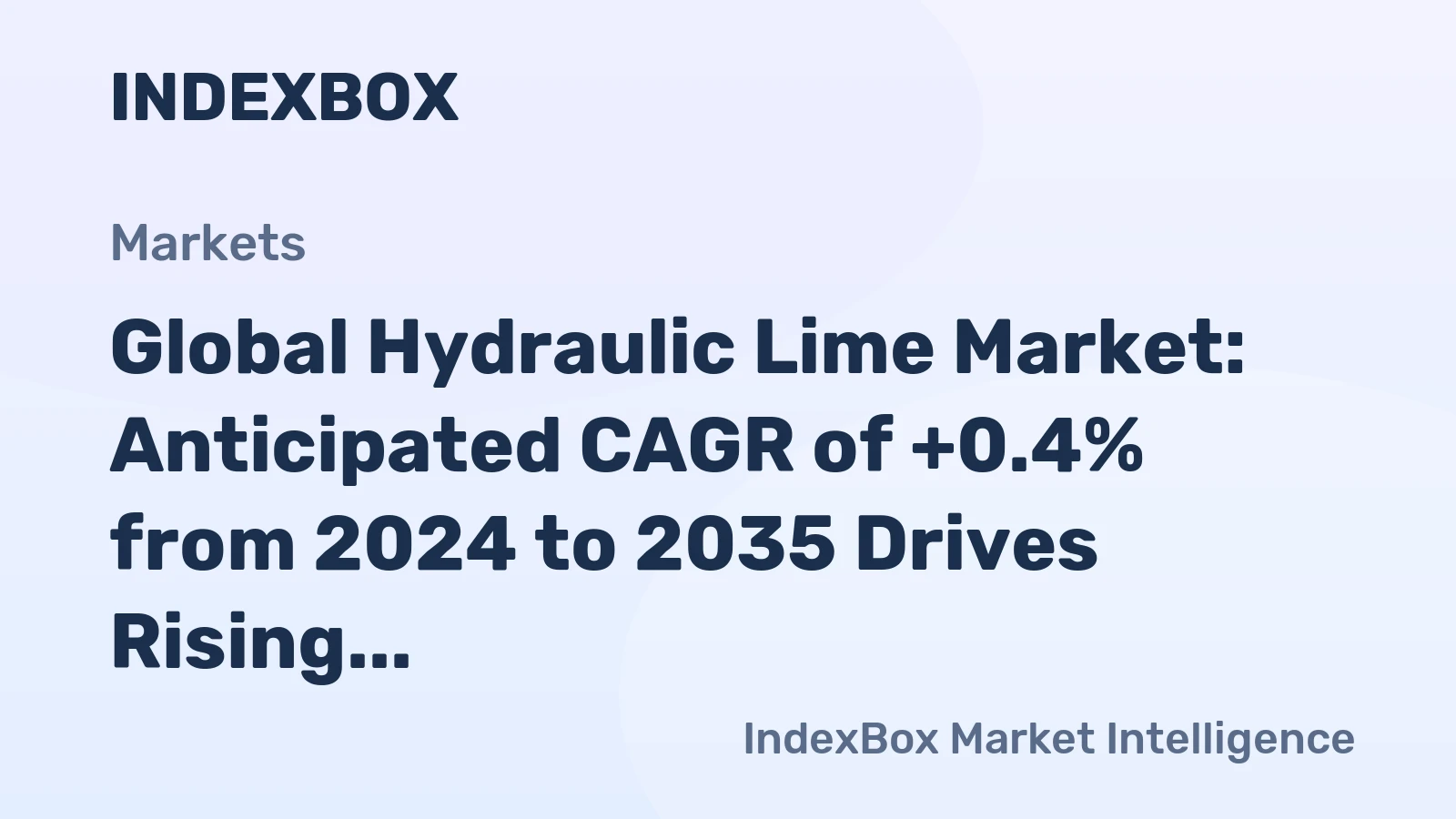 Global Hydraulic Lime Market: Anticipated CAGR of +0.4% from 2024 to 2035 Drives Rising Demand