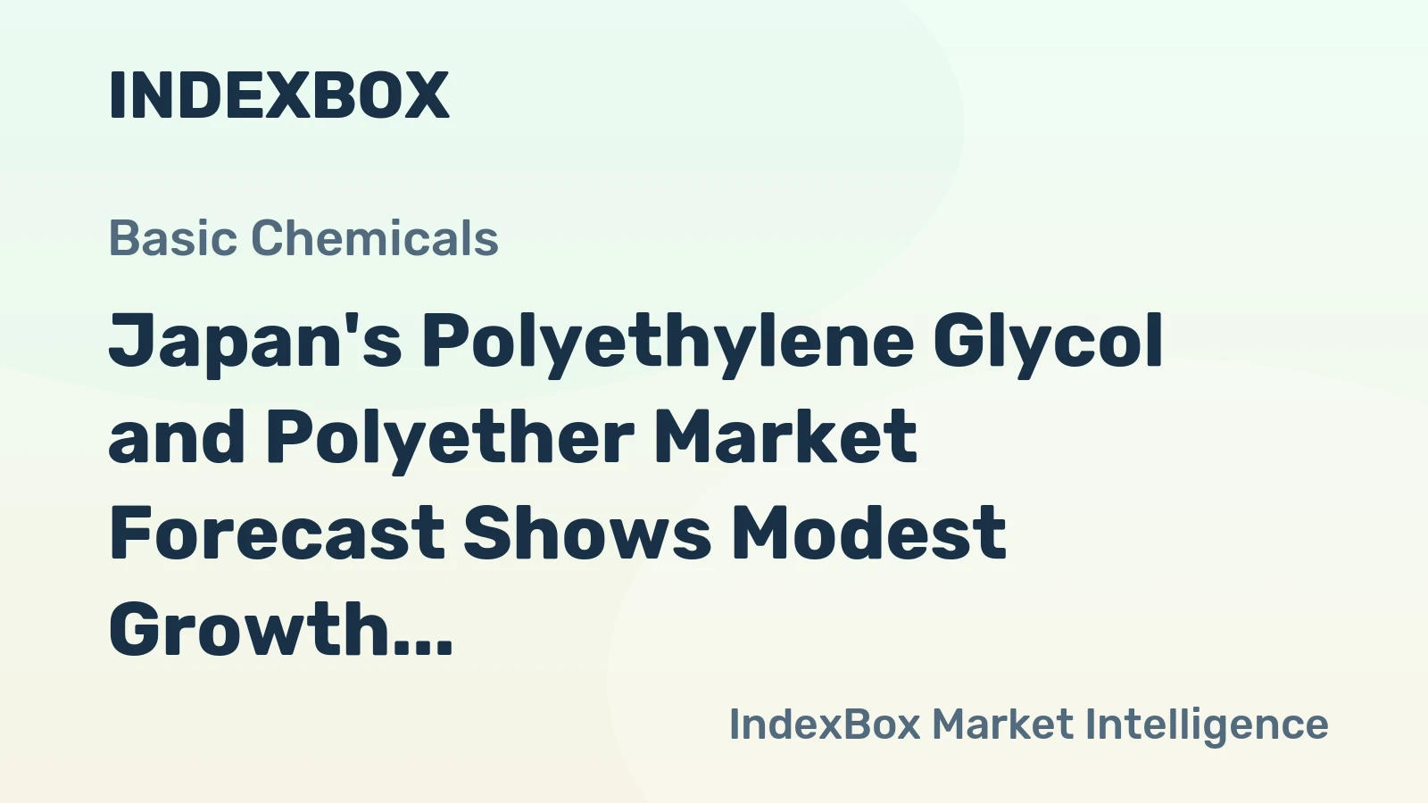 Japan's Polyethylene Glycol and Polyether Market Forecast Shows Modest Growth With 1.4% CAGR Through 2035