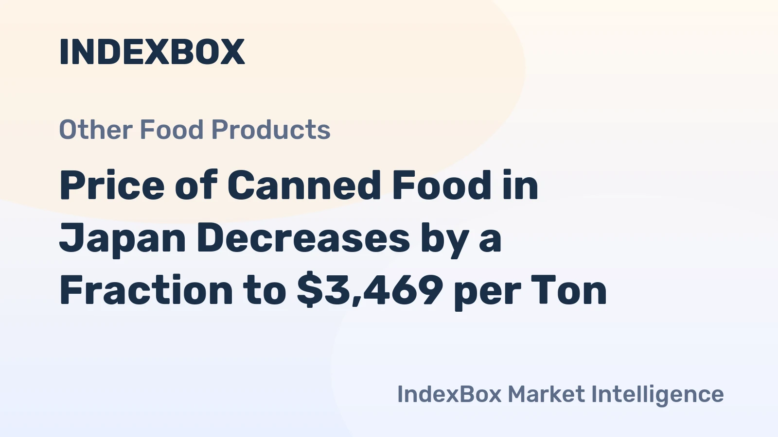 Price of Canned Food in Japan Decreases by a Fraction to $3,469 per Ton