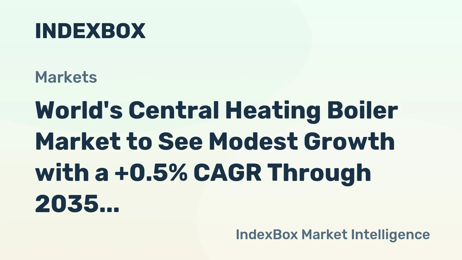 World's Central Heating Boiler Market to See Modest Growth with a +0.5% CAGR Through 2035