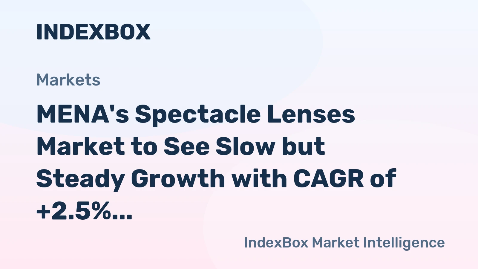 MENA's Spectacle Lenses Market to See Slow but Steady Growth with CAGR of +2.5% from 2024 to 2035
