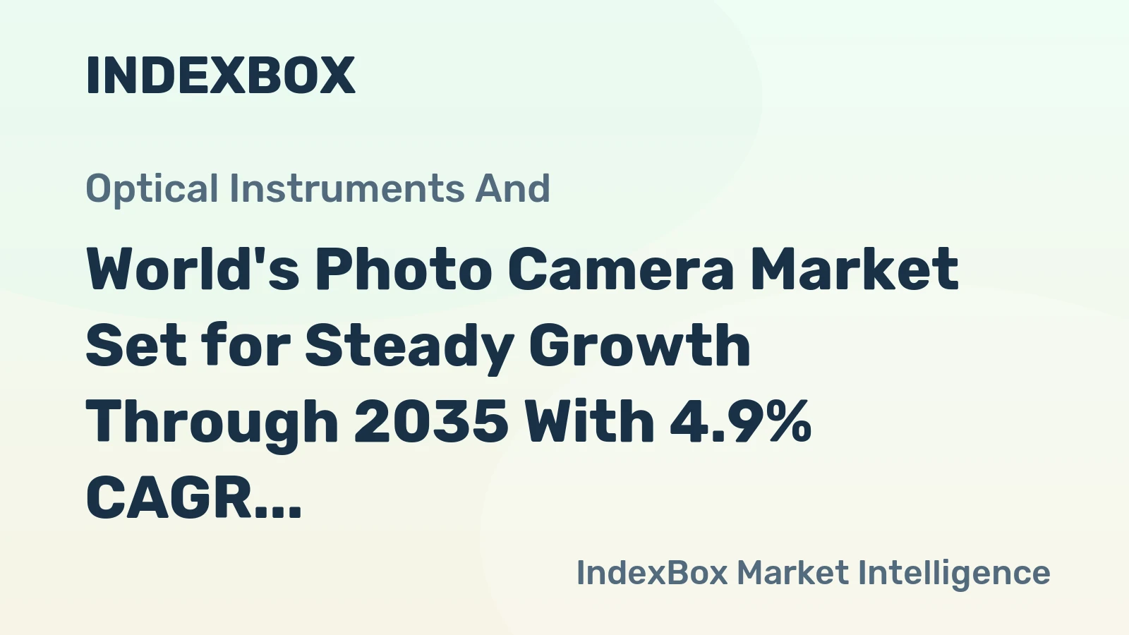 World's Photo Camera Market Set for Steady Growth Through 2035 With 4.9% CAGR in Value Terms