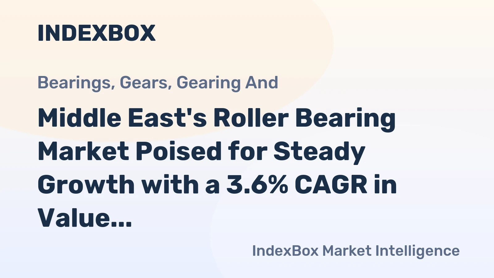 Middle East's Roller Bearing Market Poised for Steady Growth with a 3.6% CAGR in Value