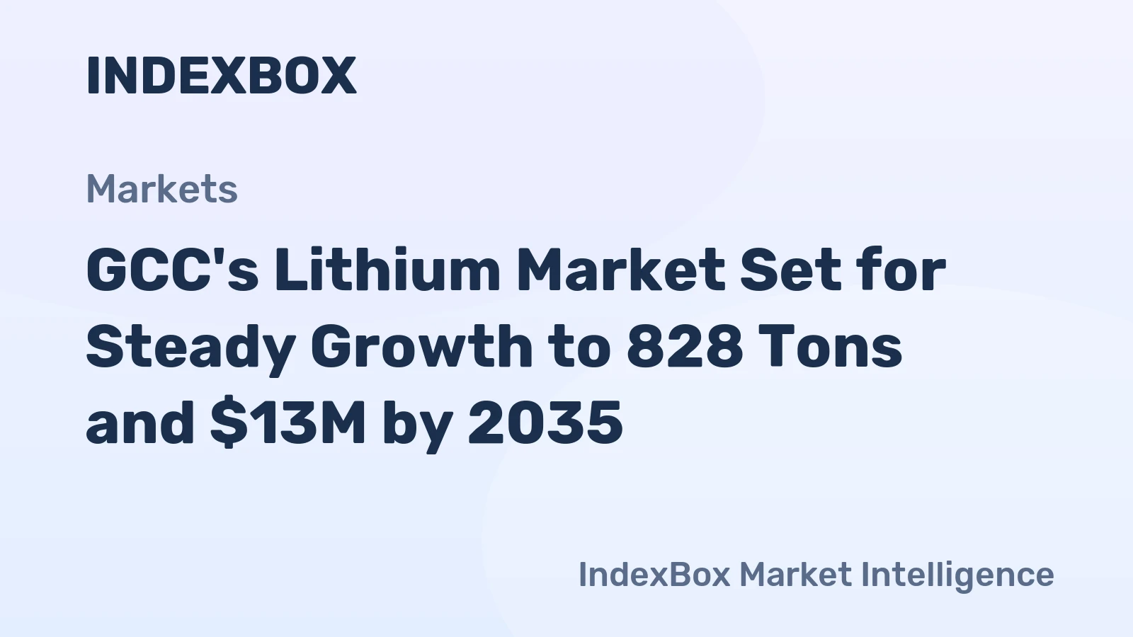 GCC's Lithium Market Set for Steady Growth to 828 Tons and $13M by 2035
