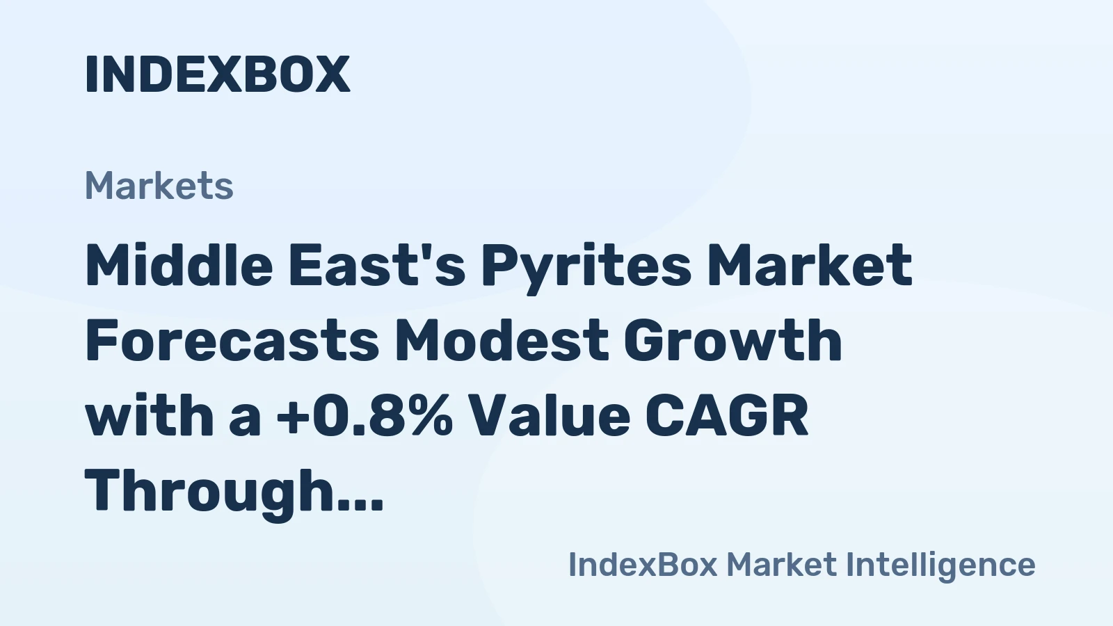 Middle East's Pyrites Market Forecasts Modest Growth with a +0.8% Value CAGR Through 2035