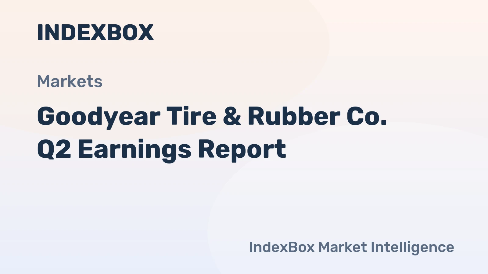 Goodyear Tire & Rubber Co. Q2 Earnings Report