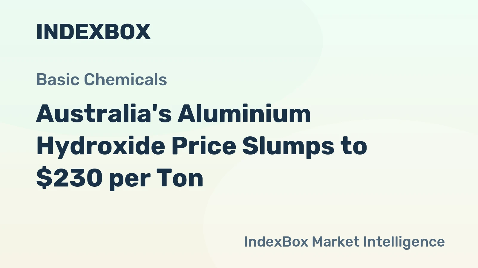 Australia's Aluminium Hydroxide Price Slumps to $230 per Ton