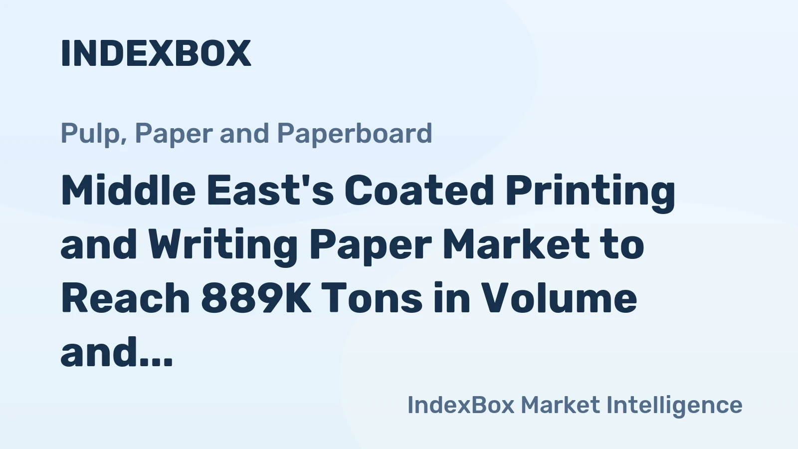 Middle East's Coated Printing and Writing Paper Market to Reach 889K Tons in Volume and $977M in Value by 2035