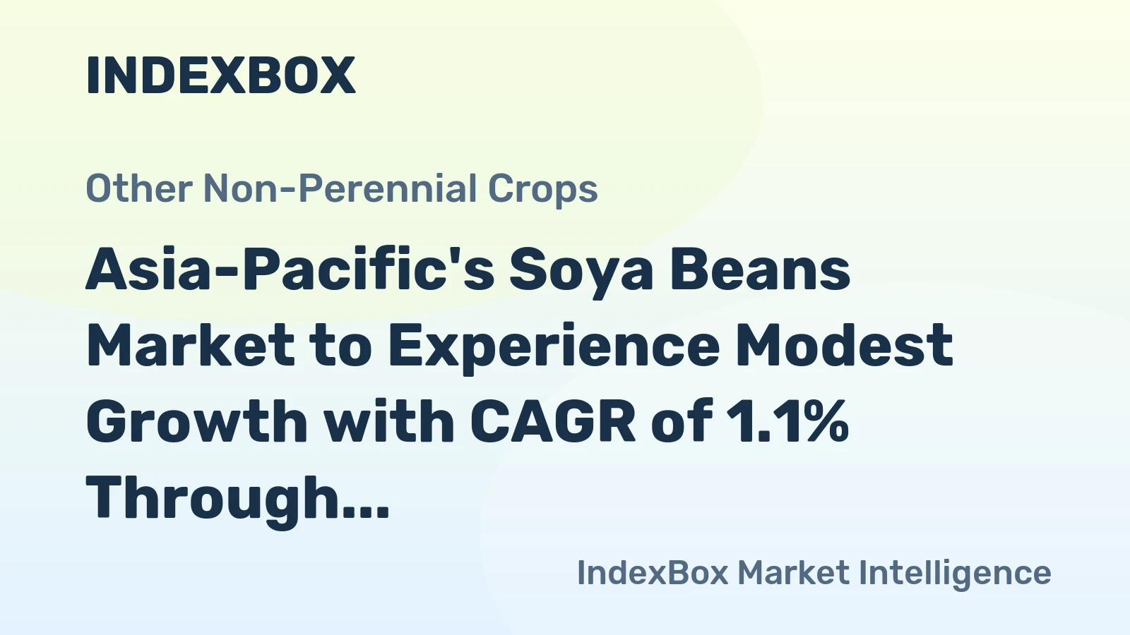 Asia-Pacific's Soya Beans Market to Experience Modest Growth with CAGR of 1.1% Through 2035