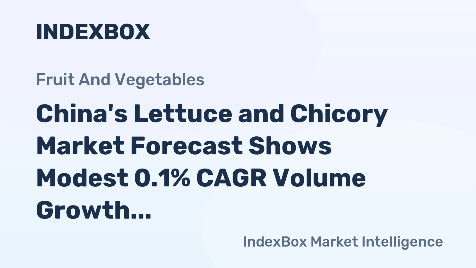 China's Lettuce and Chicory Market Forecast Shows Modest 0.1% CAGR Volume Growth Through 2035