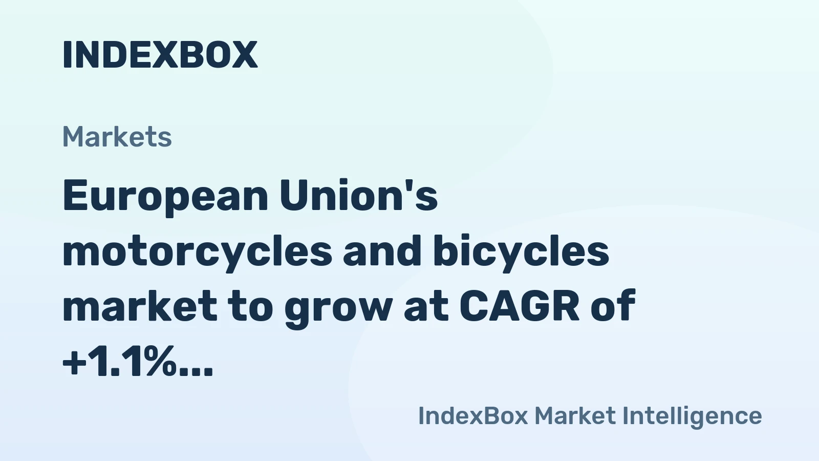 European Union's motorcycles and bicycles market to grow at CAGR of +1.1% over the next decade