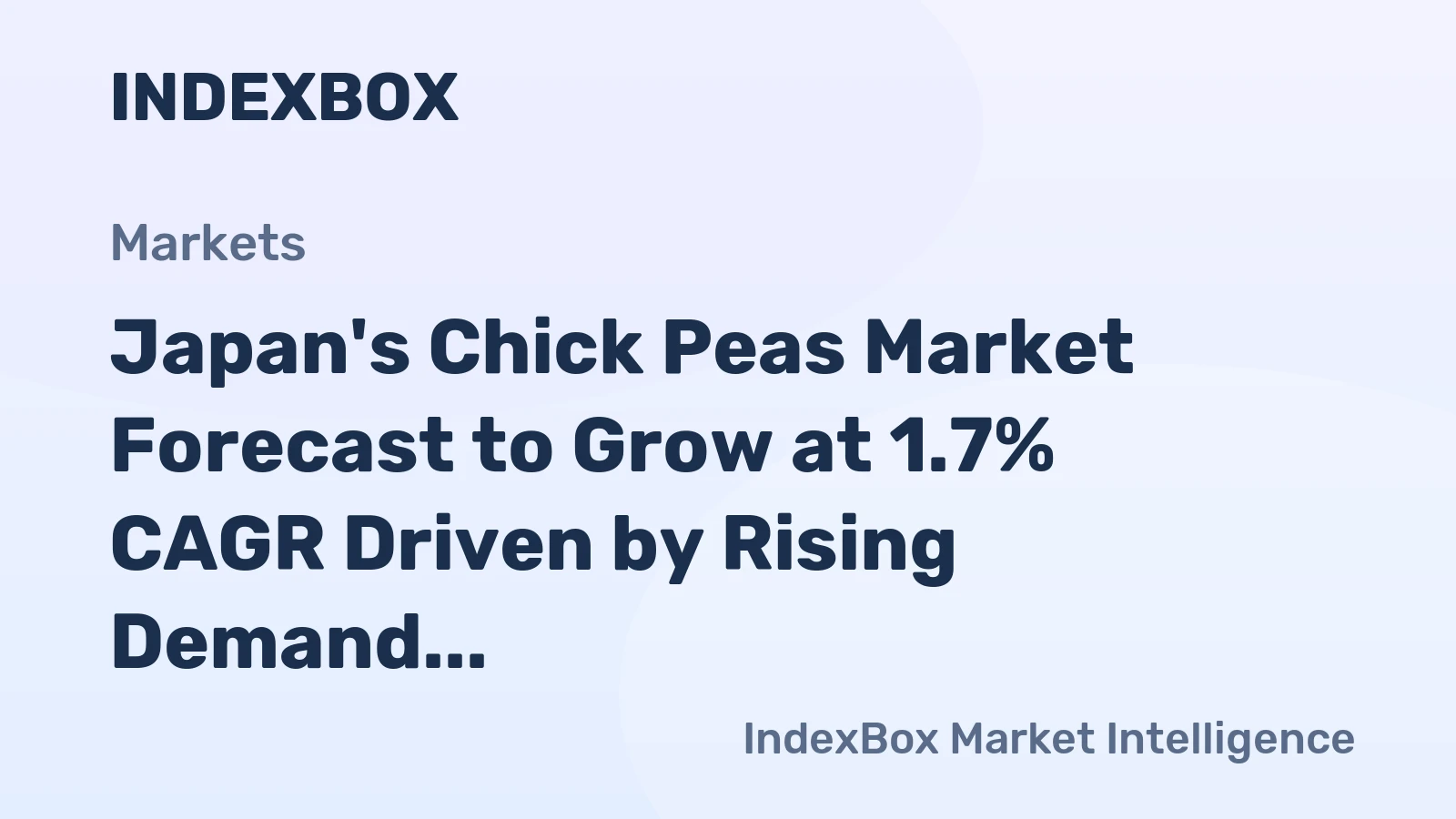 Japan's Chick Peas Market Forecast to Grow at 1.7% CAGR Driven by Rising Demand