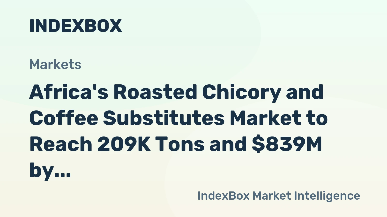Africa's Roasted Chicory and Coffee Substitutes Market to Reach 209K Tons and $839M by 2035 with +1.0% and +1.2% CAGR